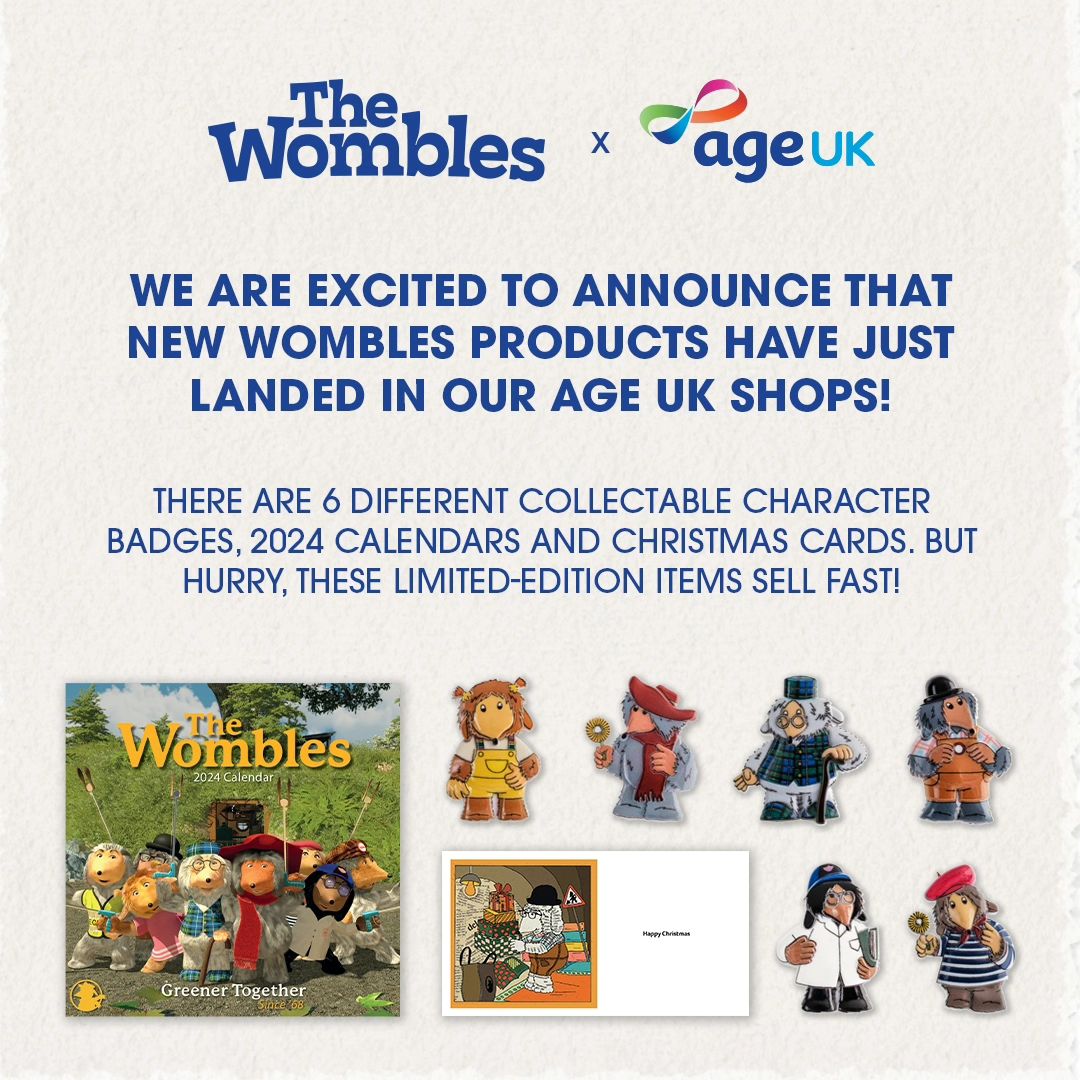 Age UK sells Wombles badges, calendars and Christmas cards – Tidy Bag